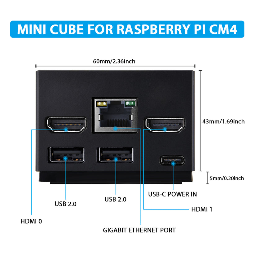 DeskPi Mini Cube for Raspberry Pi Compute Module 5/4 (CM5/CM4) – DeskPi ...