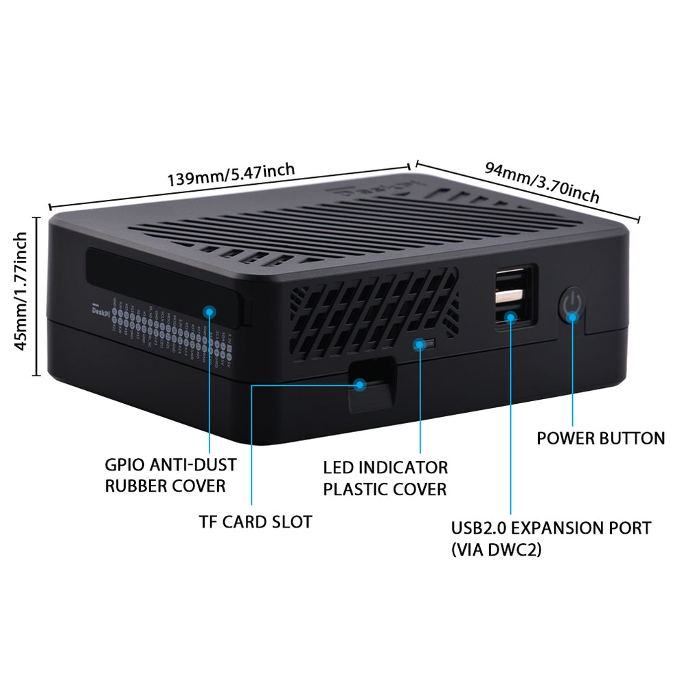 DeskPi Lite M.2 Case with M.2 SATA SSD Expansion Board for Raspberry P ...