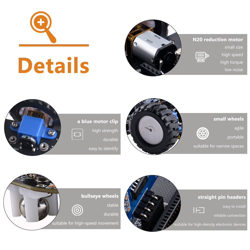 DeskPi MicroCar Compatible with Micro Bit V2, DIY Coding Robot Car Kit – DeskPi Store