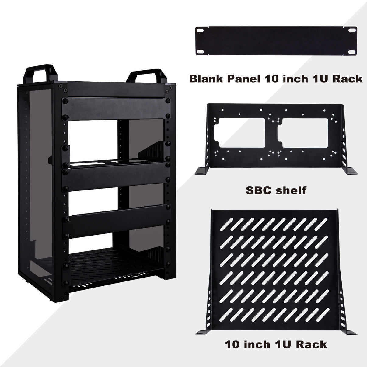 DeskPi RackMate T1-Black Rackmount, 10 Inch 8U Server Cabinet for Netw ...