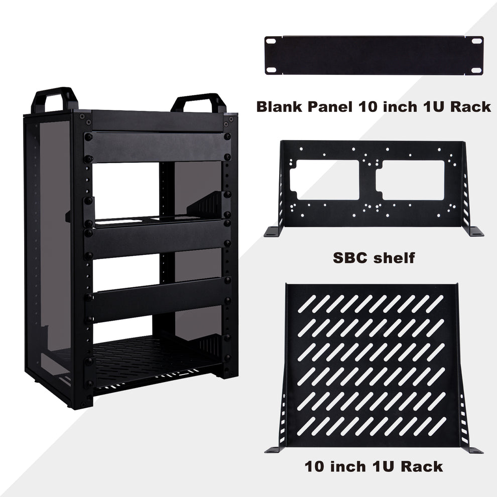 DeskPi RackMate T1-Black Rackmount, 10 Inch 8U Server Cabinet for Netw ...