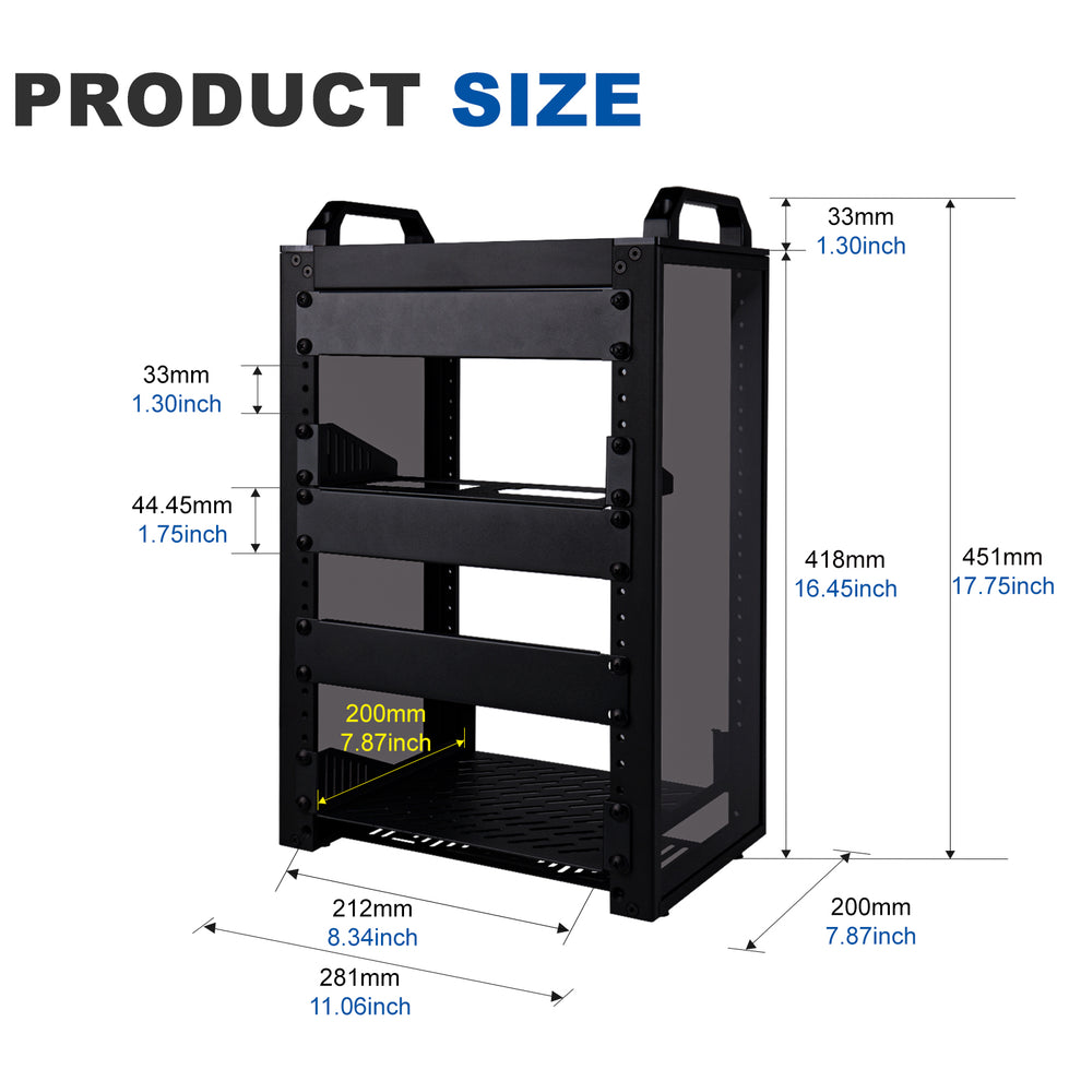 DeskPi RackMate T1-Black Rackmount, 10 Inch 8U Server Cabinet for Netw ...