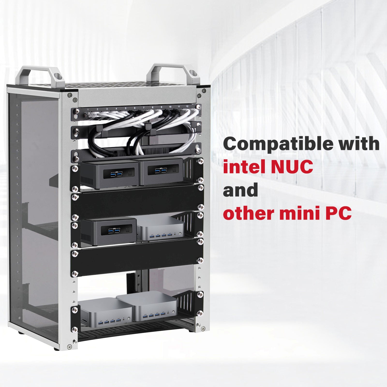 DeskPi RackMate T1 Rackmount, 10 Inch 8U Server Cabinet for Network, S ...