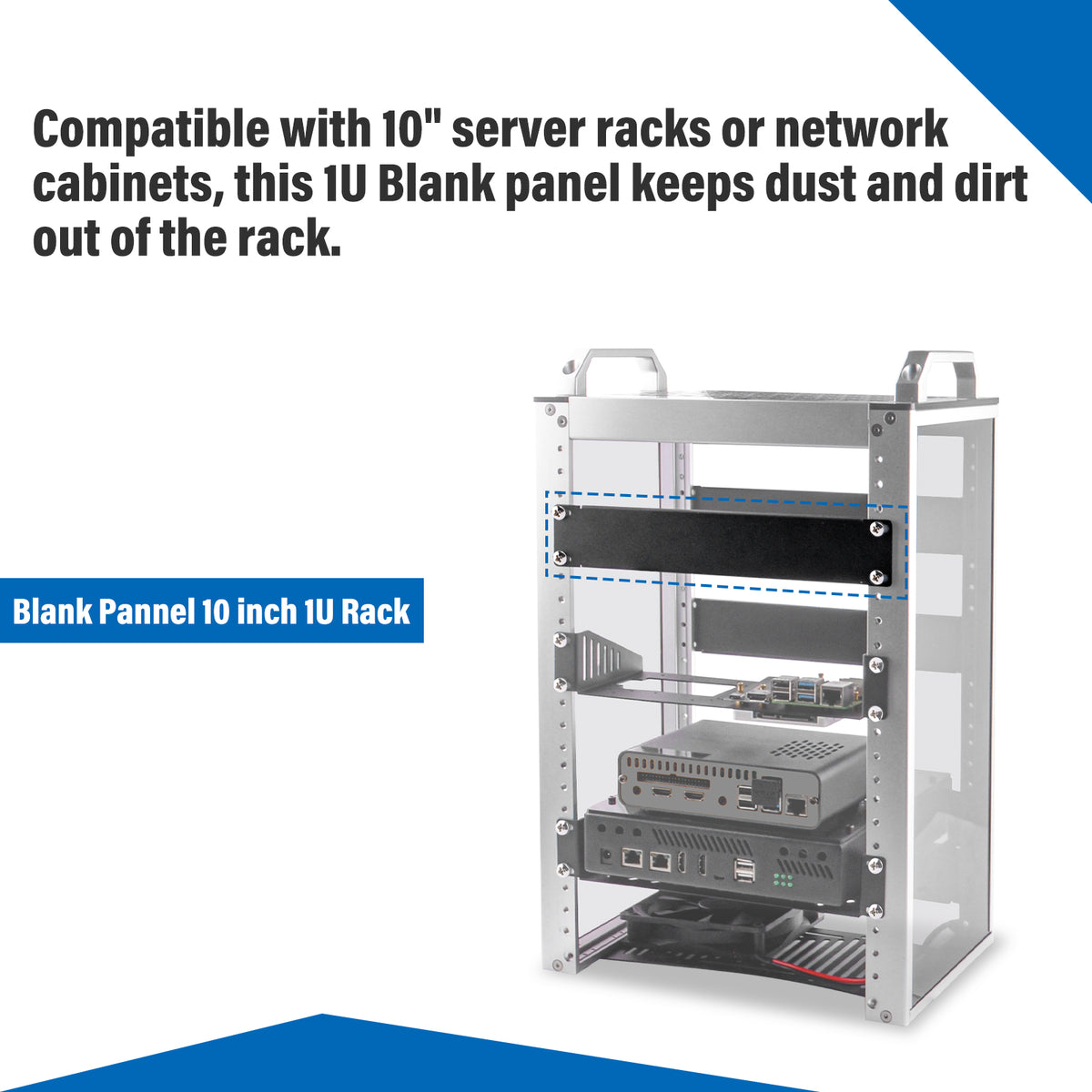 DeskPi RackMate Accessories Blank Pannel 10 inch 1U Rack – DeskPi Store