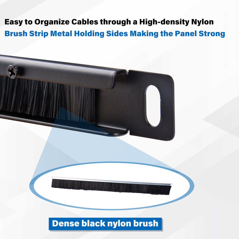 DeskPi 10 inch 0.5U Rack Cable Entry Panel with Brush Strip – DeskPi Store