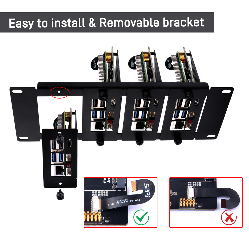 DeskPi Rackmate 10 inch 2U Rack Mount with 4 PCIE NVME Boards for Rasp – DeskPi Store
