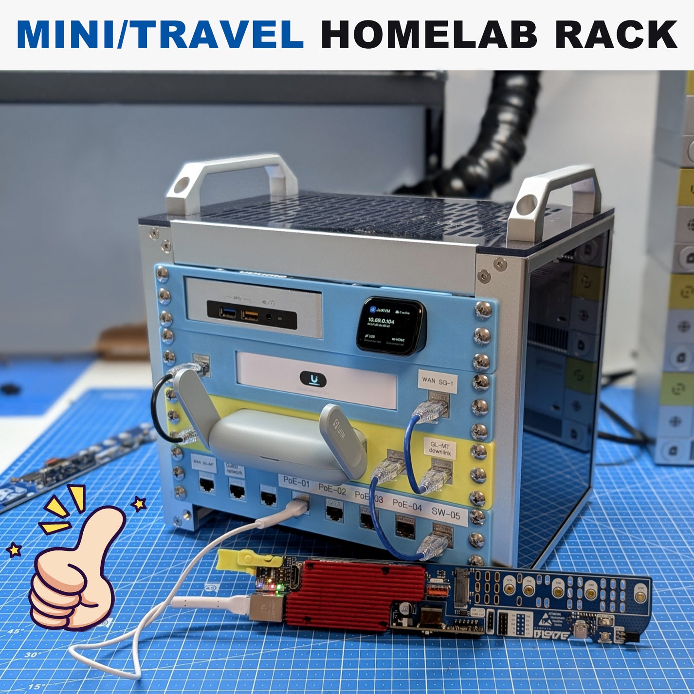 DeskPi RackMate T0 Rackmount, 10 Inch 4U Server Cabinet for Network, S ...