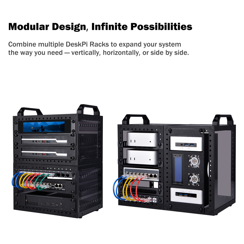 DeskPi RackMate TT-Black Rackmount, Mini Server Cabinet for Mini PC, N ...