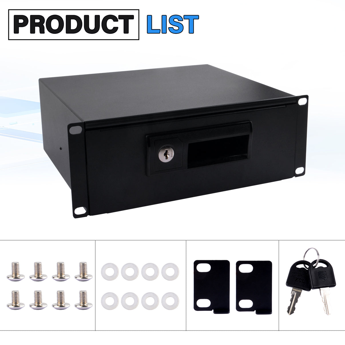 DeskPi RackMate 10-inch 2U Rackmount Drawer with Locks and Keys for T0 ...