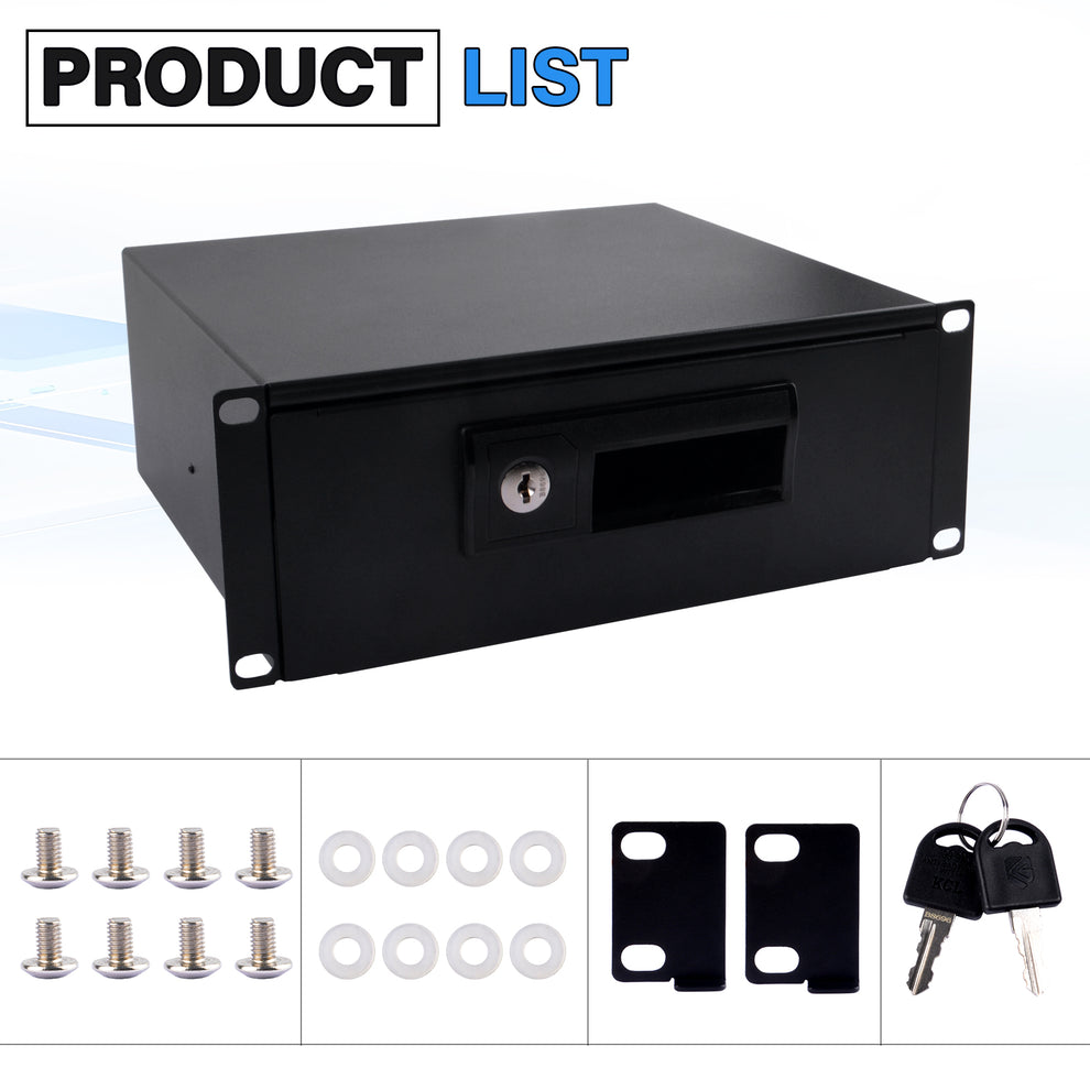 DeskPi RackMate 10-inch 2U Rackmount Drawer with Locks and Keys for T0 ...