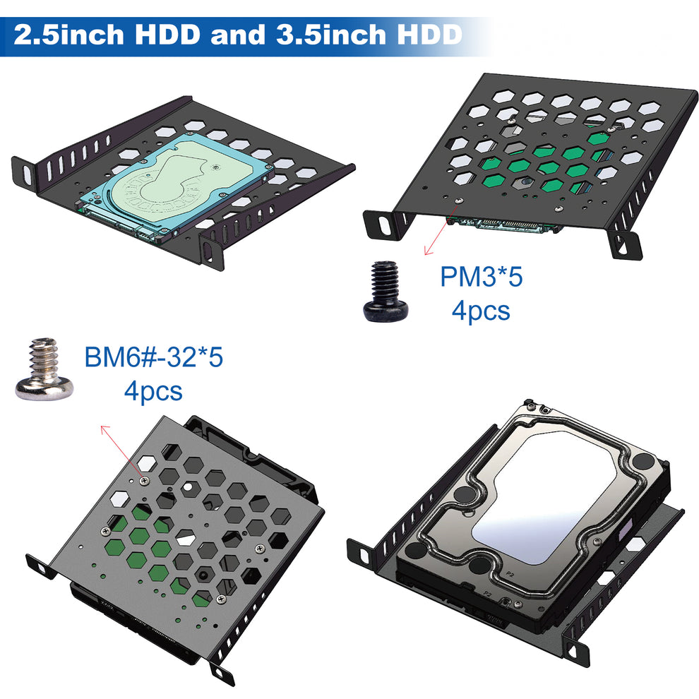 DeskPi RackMate Accessories 7-inch 0.5U Rack Shelf for TT Server Rack ...