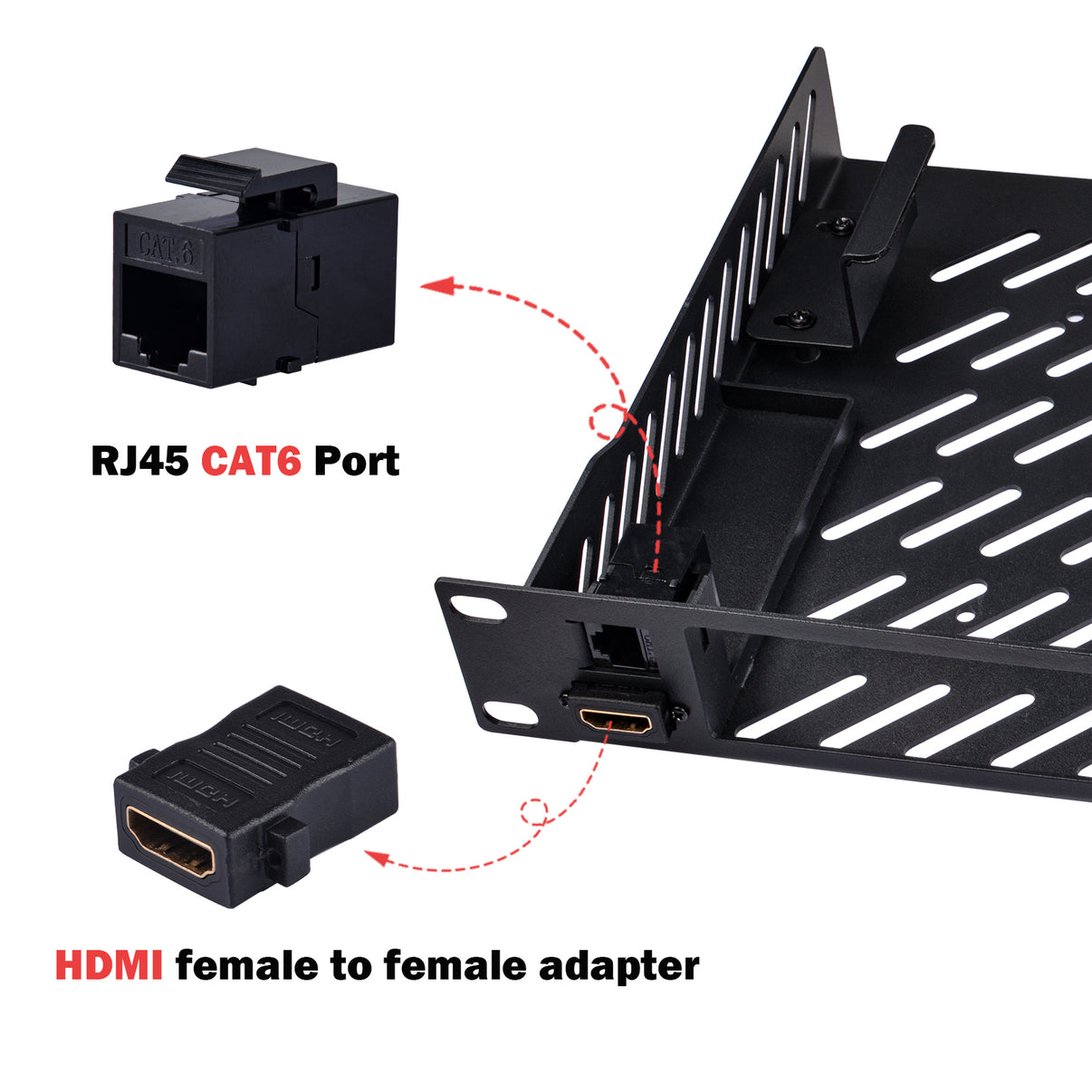DeskPi RackMate 10 inch Mini PC Rack Shelf, 1U Rack Mount With RJ45 CA ...