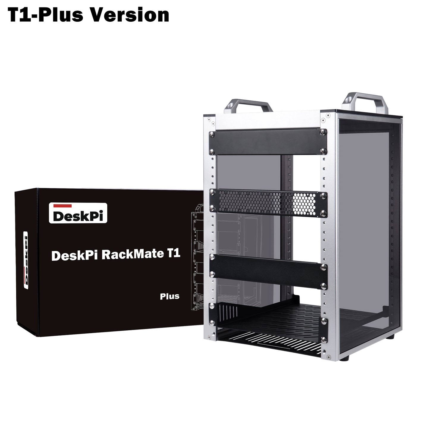 DeskPi RackMate T1-Plus Rackmount, 10-inch 8U Server Cabinet for Netwo ...