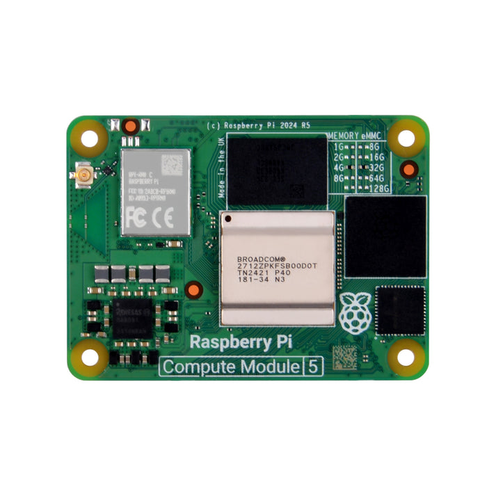 CM5104032, Raspberry Pi CM5 4GB RAM, 32GB eMMC, 2.4/5.0GHz Wi-Fi & Blu ...
